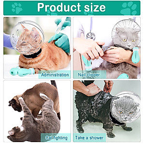 Cat Muzzle for Grooming Cat Adjustable Hood with Cat Paw Covers, Kitten Breathable Anti Bite Muzzles Anti Scratch Boots Silicone Cat Shoes Boots Cat Paw Protector for Cats Bathing Shaving (Large)