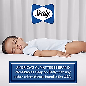Sealy Butterfly 2-Stage Dual Firm Antibacterial Foam Baby Crib Mattress & Toddler Bed Mattress, Hypoallergenic Waterproof Memory Foam Crib Mattress, GREENGUARD GOLD Certified,Made in USA,52"x28",White