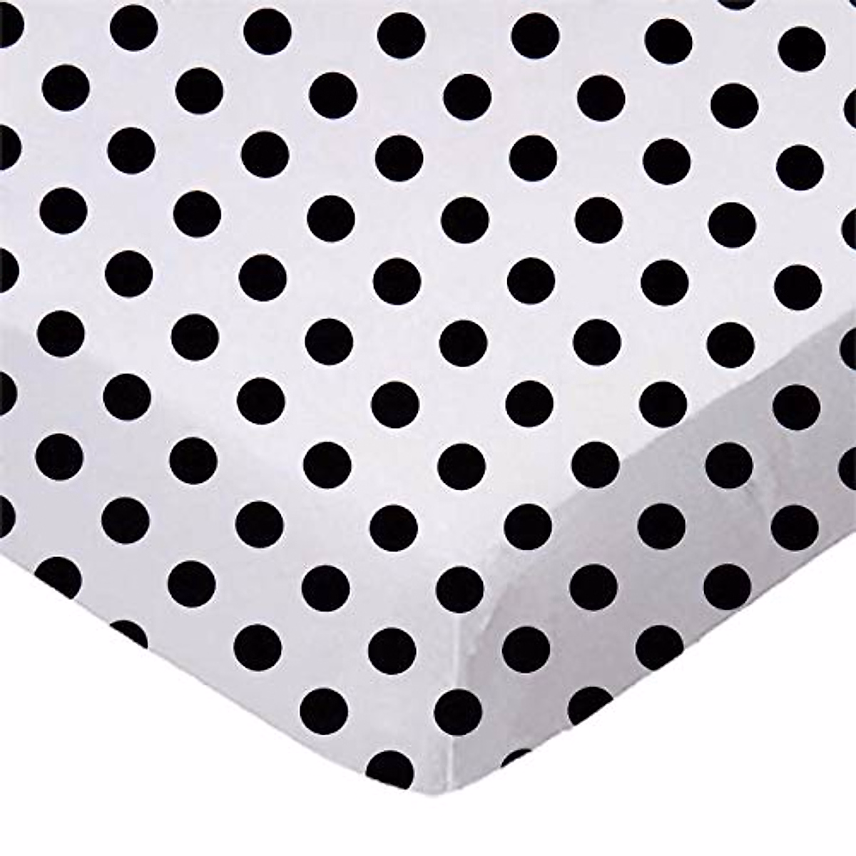 SheetWorld Baby Fitted Bassinet Sheet Fits Nuna Mixx 12 x 29 inches, 100% Cotton Woven Sheet, Unisex Boy Girl, Black Polka Dots, Made in USA