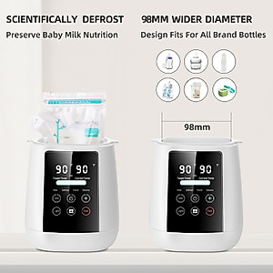 Smart Bottle Warmer, 200W Fast Baby Milk Warmer, Breastmilk Warmer for Breastmilk or Formula, Multifunctional Baby Bottle Warmer with Timer, Accurate Temperature Control and Auto Shut-Off