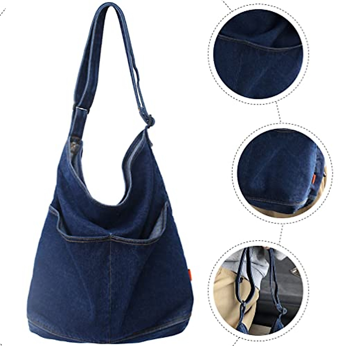 KESYOO Denim Shoulder Bag Purse Womens Hobo Tote Canvas Bag Vintage Crossbody Bag