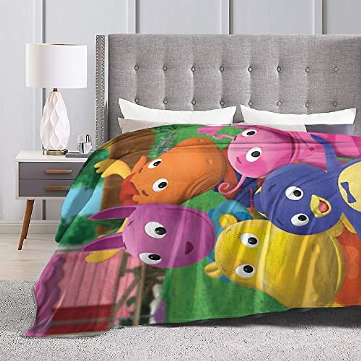 Pobecan The Anime Backyardigans Blanket Throw Blankets Ultra Soft Flannel Lightweight Throws for Couch, Bed,All Seasons Use 50"x40"