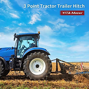 YITAMOTOR (FRSSPF-0033) 3 Point Trailer Hitch with 2" Receiver for Category 1 Tractor Drawbar Hitch Adapter for Kubota, John Deere, BX, LM25H, WLM Tractor, NorTrac, Yanmar, Kioti, Cat