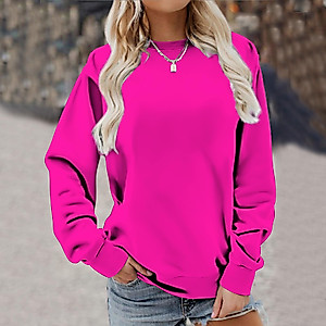 Blczomt amazon mystery boxes for sale unclaimed fleece pullover women oversized sweatshirts plus size sweatshirts for women womens tops dressy casual fall 2023 fleece pullover women Hot Pink L