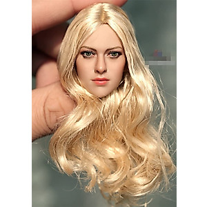 1/6 Scale Female Blonde Hair Head Sculpt Carving for 12inches Action Figure Doll Toy