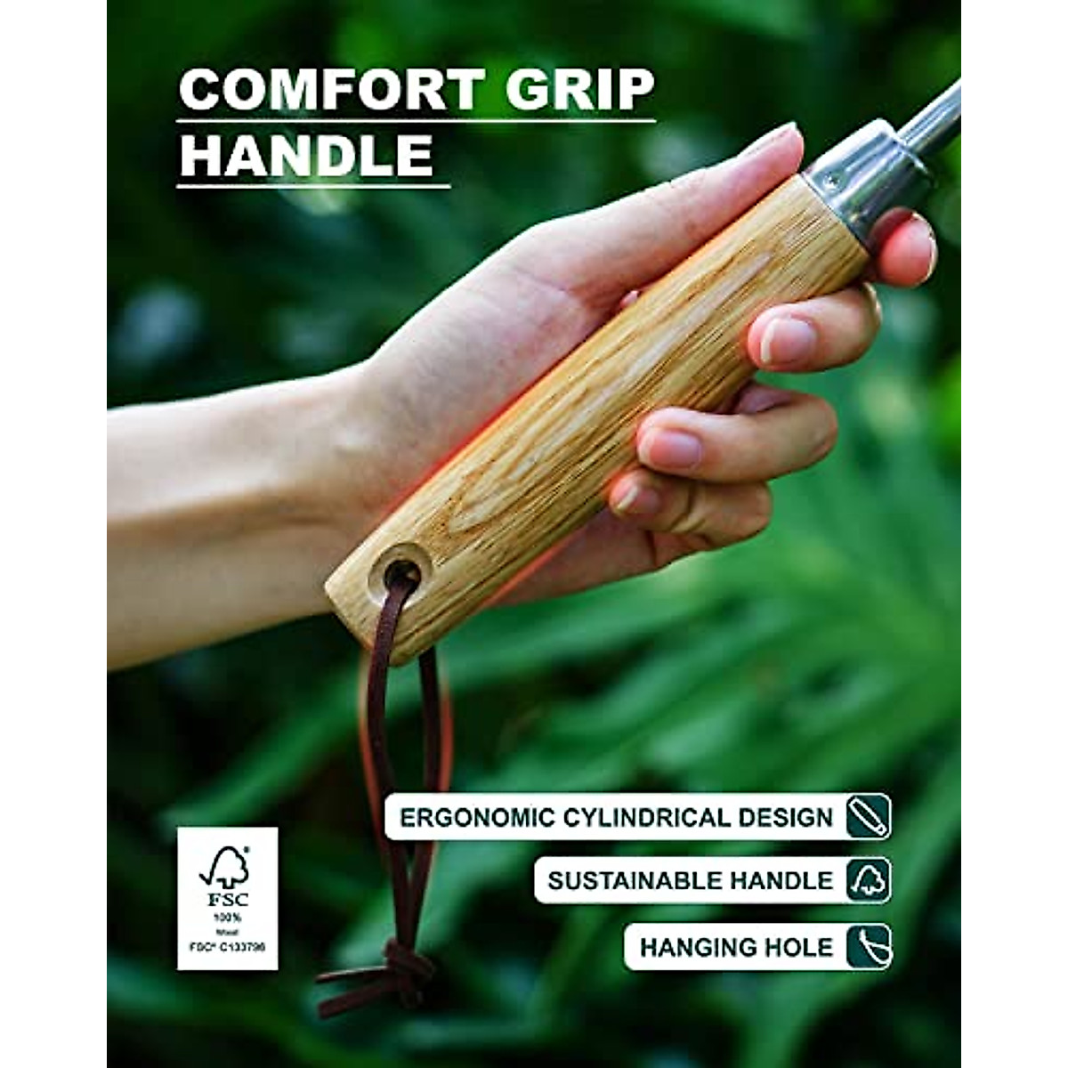 Soil Scoop Garden Tool Garden Dirt Scooper Hand Shovel for Planting Gardening Composting Potting Transplanting Filling Bird Feeders Stainless Steel Bonsai Soil Scoop Plant Shovel with Hardwood Handle