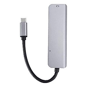 Not Easy to Damage Portable Durable Type‑C Hub Long Service Life High Definition Aluminum Alloy Materialf Expansion Dock for Mobile Phone