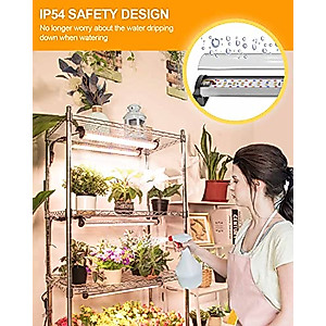 DOMMIA Grow Light, 2ft 80W Grow Light Strip, 3 Spectra Modes, Dimmable Plant Growing Light Fixtures, Full Spectrum Grow Lights for Indoor Plants, Indoor Grow Lights for Greenhouse, Tomatoes, Peppers