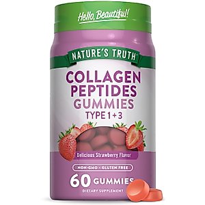 Nature's Truth Collagen Gummies for Women | 60 Count Type 1 and 3 | Strawberry Flavor | Non-GMO, Gluten Free Collagen Peptide Supplement