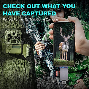 SD Card Reader,SockeTech 3-in-1 Memory Card USB 3.0 Reader,Micro SD to USB Adapter,Trail Camera Viewer for Samsung Galaxy/Note S20/10,Android Phone,Windows Computer, MacBook iPad Air/Pro and Dash Cam