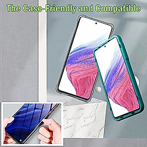 Jeywiry 3 Pack Screen Protector Compatible for Samsung Galaxy A53 5G with 3 Pack Camera Lens Protector, Ultra HD Tempered Glass, 9H Hardness, Anti-Scratch, Easy Installation - Case Friendly