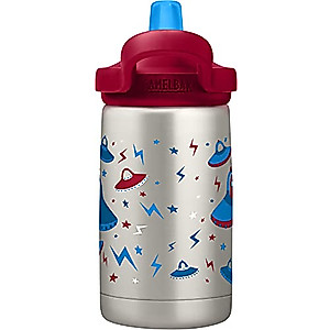 CamelBak Eddy+ Kids 12 oz Bottle, Insulated Stainless Steel with Straw Cap - Leak Proof When Closed, UFOs