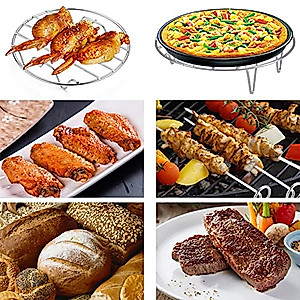7 Inch Round Rack Baking Steaming Roasting Rack,Round Cooking Rack,Round Baking Rack,Stainless Steel Cooling Cooking Racks,Grill Steamer Rack For Oven Pot Air Fryer Canning, Rust Free,Dishwasher Safe