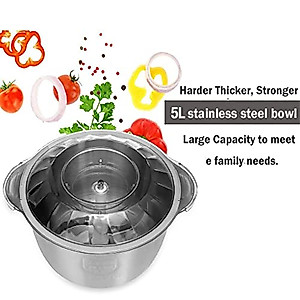 CHUNYU 800W 5L Electric Meat Mixer Blender Grinder 3Speed Stainless Steel Electric Chopper Automatic Mincing Machine Quiet