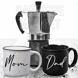 Mom Dad Campfire Mug Set - New Parents Couples Gifts - Pregnancy Announcement - Gift Ideas for Expecting Parents - Top Mom and Dad Gift Set for New Parents - Baby Shower