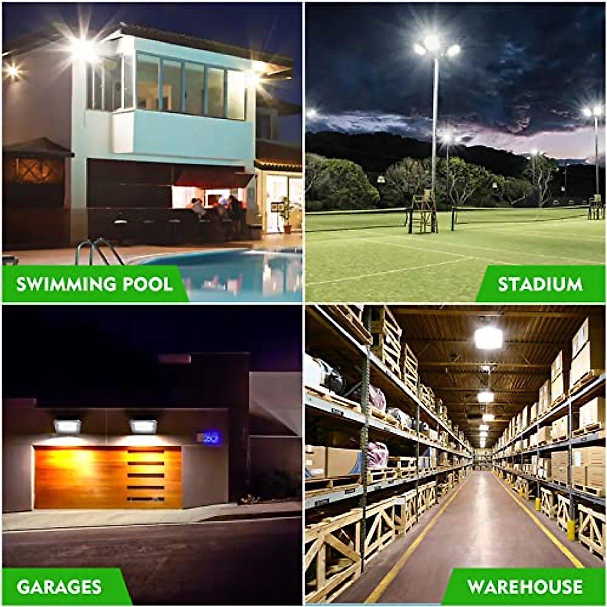 bulbeats 4 Pack 70W LED Flood Light Outdoor, 10500LM Eqv.250W Flood Security Light, 5000K Knuckle Mount, IP65 Waterproof Outdoor Lighting for Tree/Yards/Advertising Boards