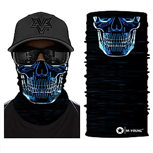 Skull Face Mask Bandanas, Neck Gaiter, Headwear, Magic Scarf, Headband for dust Sun Wind