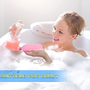 Tatuo 4 Pieces Baby Bath Sponge Cotton Baby Sponge Soft and Absorbent loofah for Kids Babies Men Women(Red, Purple, Green, Orange)