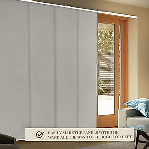 CHICOLOGY Blinds for Sliding Glass Doors , Temporary Wall , Closet Curtain , Room Door, Room Divider , Vertical Blinds , Door Blinds ,Movie Night Silver (Blackout) W:46-86 x H:Up-to 96 inches