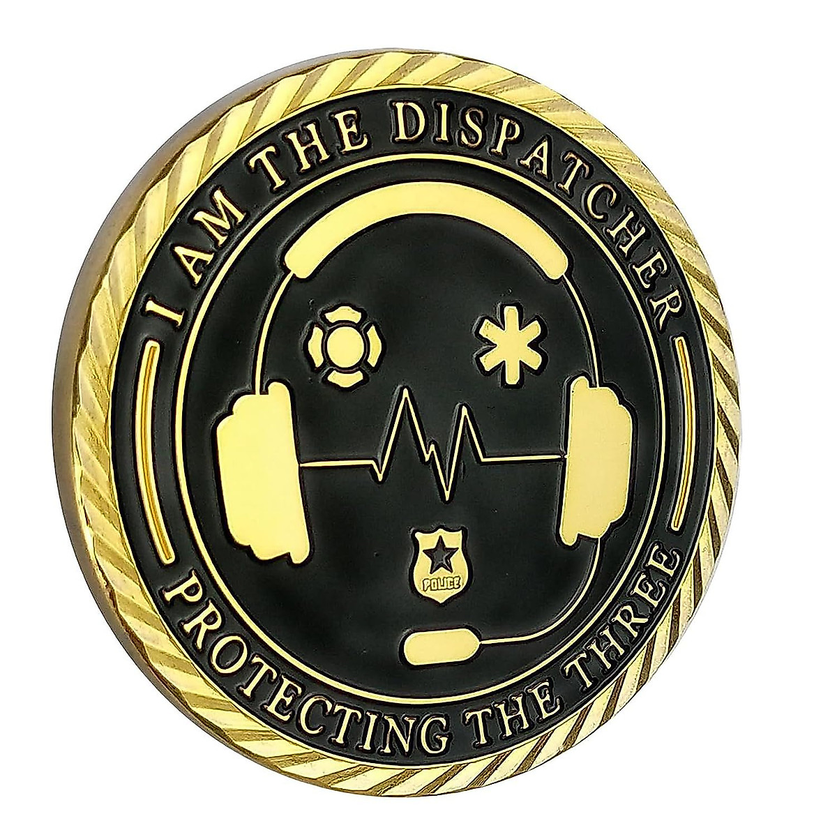 Thin Gold Line Challenge Coin Emergency Dispatcher for First Responders Gift