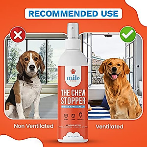 Milo by Bone Bitter Apple Spray for Dogs to Stop Chewing | Non-Toxic, Safe & Alcohol-Free | No Chew Spray for Dogs | Extreme Bitter Formula | Indoor & Outdoor Use