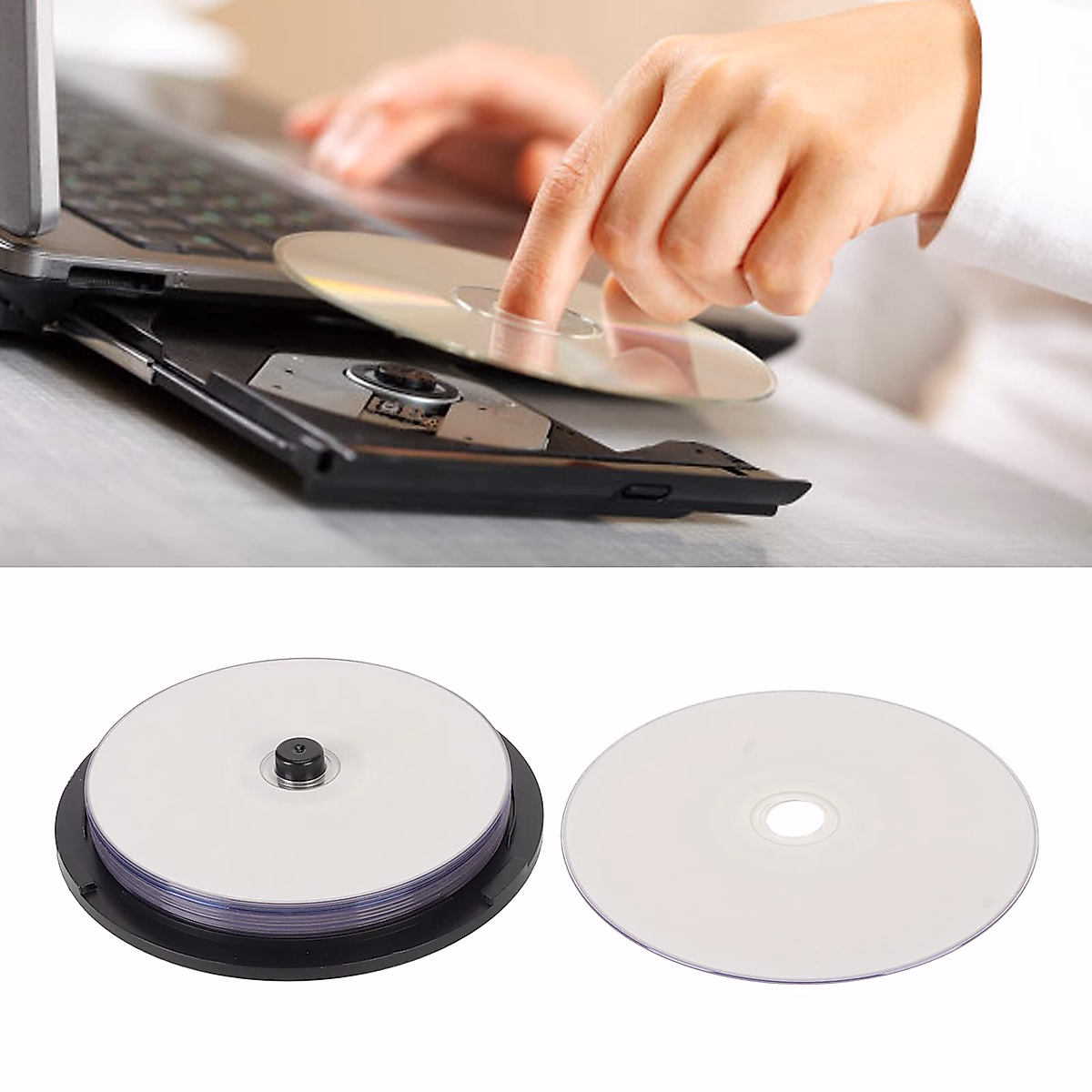 DVD R Blank Disc, 4.7GB 16X Recordable Media Disc, High Speed Sturdy PC Multi Purpose Blank CDs for Burning Music Video Photos (10PCS)