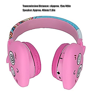Kids Bluetooth Headphones,Over-Ear Foldable Noise Cancelling Headset,Cute Cartoon Wired/Wireless Headphones,Built in Microphone,Stereo Sound,Up to 4-6 Hours Play,for Children, Adolescents,Adults