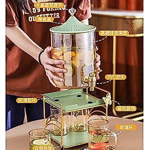 EVANEM Cold Kettle with Faucet Refrigerator Cold Kettle High Temperature Beverage Bucket Large Capacity Fruit Tea Bucket Set (Color : E, Size : As the picture shows)