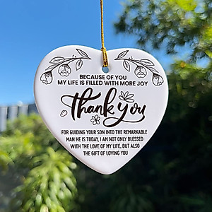 Thank You Gifts for Mother of The Groom, Thank You for Guiding Your Son into The Remarkable Man, Wedding Day Gifts for Mother in Law from Bride, Ornament Keepsake Gifts