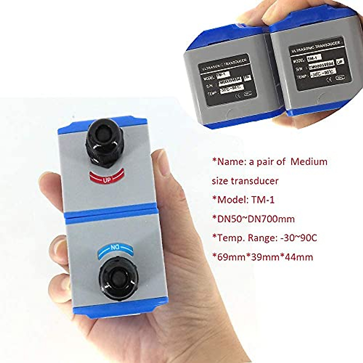 HFBTE TUF-2000SW+TM-1 Ultrasonic Liquid Flow Meter Flowmeter Wall Mounted Type DN50-700mm 1.97-27.56in Clamp-on TM-1 Transducer with Cast Aluminum Shell Design
