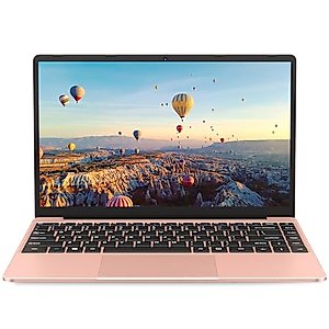 Ruzava/Aocwei 14" Laptop 6GB DDR4 256GB SSD Intel N4020(Up to 2.8Ghz) 2-Core Win 11 Notebook 1920x1080 FHD Dual WiFi BT 4.2 Support 512GB TF&1TB SSD Expand with Wireless Mouse for Work Study-Gold
