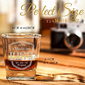 Onebttl 65th Birthday Gifts for Men, Made in 1957, Funny 65 Years Old Bday Gifts for Grandpa, Dad, Uncle, Husband from Grandchild, Son, Daughter, Whiskey Glass, Old Fashioned Glass, Rocks Glass