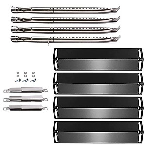 Yiming Grill Replacement Parts for Charbroil 4 Burner 463211512, 463211513, 463211514 Grill Model, Grill Burner Tube (1 Burner with Bracket), Heat Tent Shield, Carryover Tube Replacement Kit.