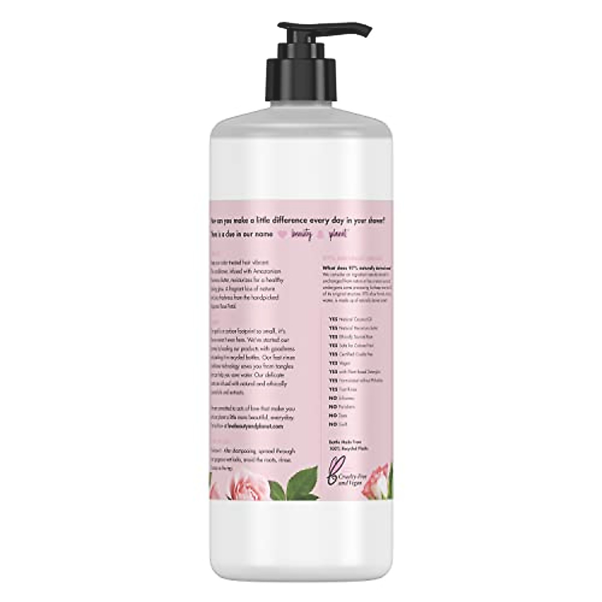 Love Beauty And Planet Blooming Hair Conditioner for Color Treated Hair Murumuru Butter & Rose Paraben & Silicone Free & Vegan Hair Care, 32.3 Fl Oz