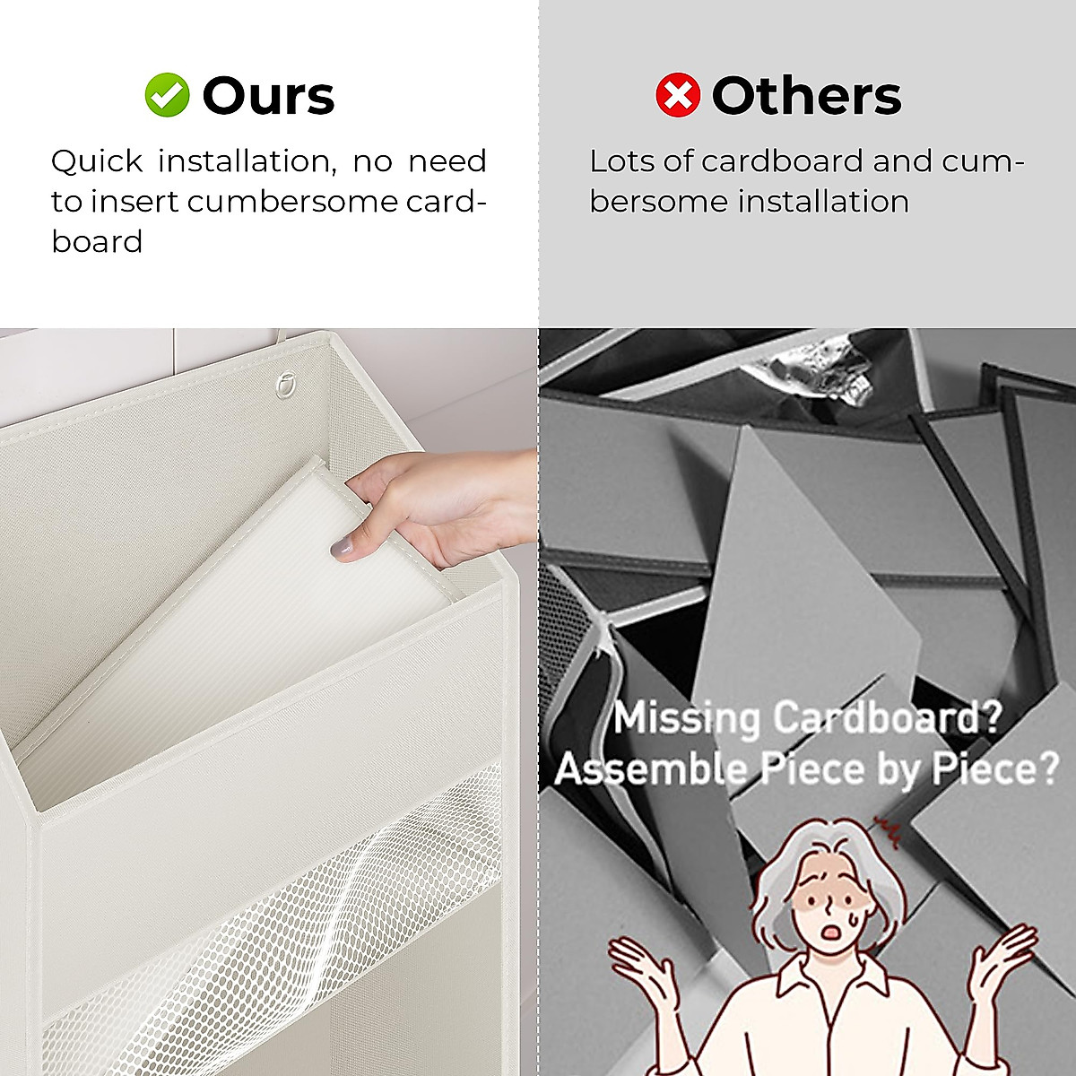 GRANNY SAYS 2 Pack 5-Shelf Over The Door Organizer, Hanging Door Organizer with 5 Large Capacity Pockets and 8 Mesh Pockets, Swing-Proof Behind Door Organizers and Storage, Beige