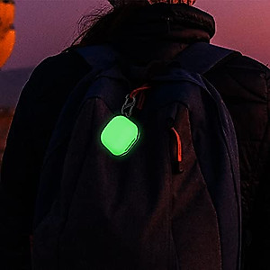 Geiomoo Silicone Case Compatible with Galaxy Buds 2 Pro, Galaxy Buds2, Galaxy Buds Pro, Galaxy Buds Live, Protective Cover with Carabiner (Luminous Green)