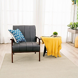 Panana Reception Retro Accent Chair Beech Wood Frame Armchair Occasional Living Room Reception Bedroom Balcony Conservatory Padded