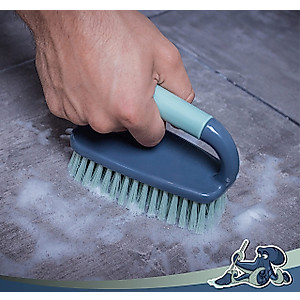 Scrub Brush | Shower Cleaning Brush | Comfort Grip & Stiff Flexible Bristles | Ideal for Cleaning Bathroom, Shower, Kitchen, Sink | Bristle Brush for Household Use, 1 Pack