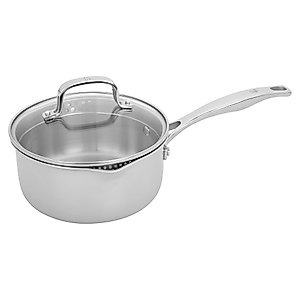 HENCKELS Clad H3 2-qt Saucepan, Induction Pan, Stainless Steel, Durable and Easy to clean