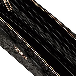 GUESS womens Naya Large Zip Around Wallet, Black, One Size US