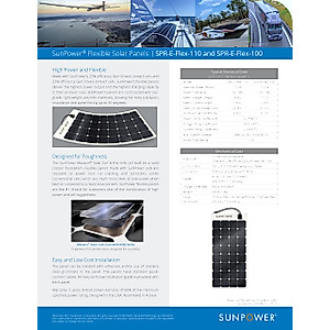 ExpertPower 100W Flexible Solar Panel| High-Efficiency Module with Monocrystalline Maxeon Solar Cells for RV, Boat, Camping and Generator Charging Applications