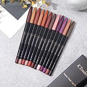 Petansy Lip Liner Pencils Set 12 Colors Waterproof Smooth Lip Pencils High Pigmented Lip Liner Set Matte Lipstick Pen