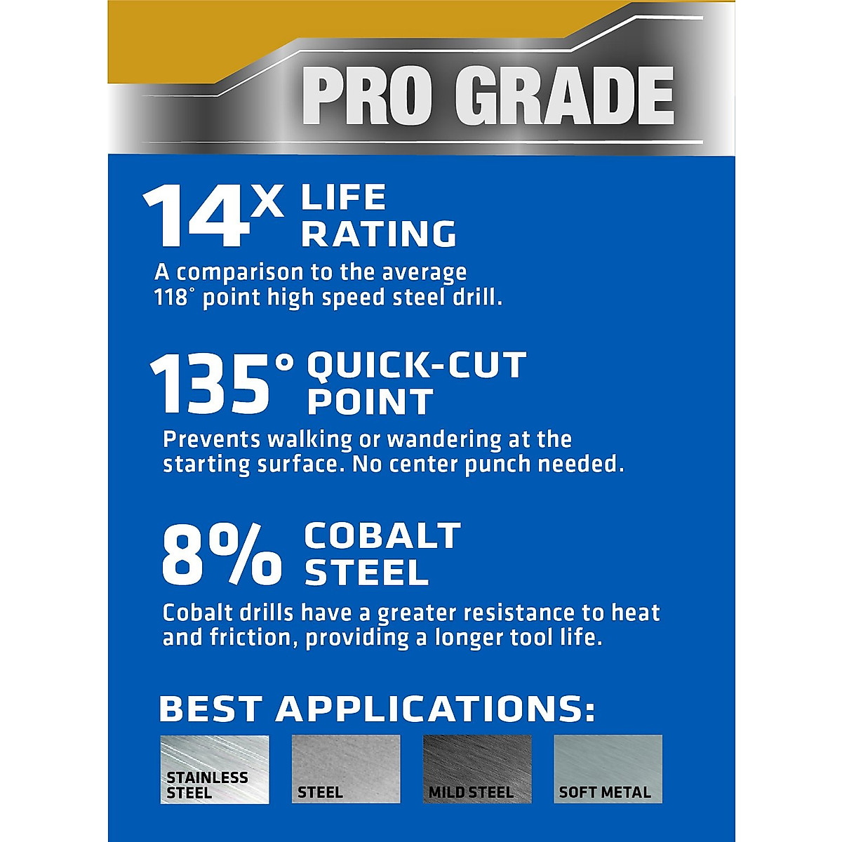Century Drill & Tool 26207 Cobalt Pro Grade Drill Bit, 7/64", 2 Pack