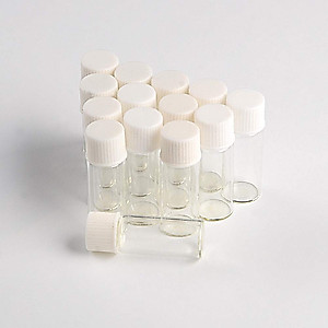 TAI DIAN 100pcs 1ml Mini Glass Bottles Vials White Plastic Cap Empty Tiny Transparent Glass Bottle Jars Screw Cap 10286mm Wholesale (10x28x5mm-plastic Cap)