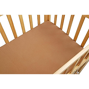 Muslin Pack n Play Sheets Soft Breathable 100% Cotton Mini Crib Fitted Sheets Portable/Convertible Playard Mattress Cover 2 Pack for Baby Boy and Girl, Natural and Rainbow