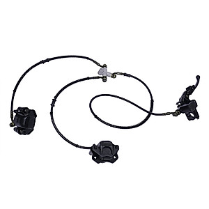 Front Steering 4 Stud Wheel Hub Disc Brake Assembly, ATV Front Wheel Hub+ Steering Knuckle Spindle+Brake Caliper+ 2 pcs Disc Rotor For 125cc 150cc 200cc 250cc ATV Go kart Quad Dirt Bike