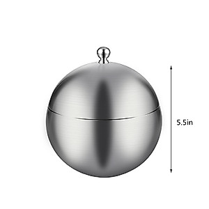 Spherical Ice Bucket With Lid Double Insulation Stainless Steel Metal Beverage Bucket, Beer, Wine, Champagne, Bar Ice Bucket, Home Kitchen Bucket Restaurant Bar Tableware Accessories