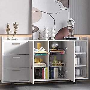 jkxoo Expandable Pull Out Cabinet Organizer, Closet Organizers and Storage 11.8~18''W x 17.3''D Heavy Duty Under Sink Storage Basket Slide Out Cabinet Shelves for Kitchen, Bathroom, Pantry