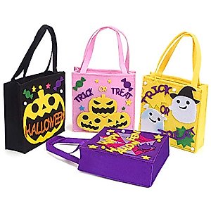 Xflyee Halloween Bags Trick or Treat Gift Bags Reusable Tote Bags Kids Toys Organizer Bags Shopping & Handmade Home Decor Bags for School with Handles 13.4''