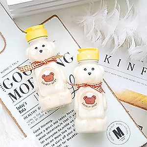 Lainrrew 10 Pcs 8 Fluid Oz Honey Jar, Plastic Bear Honey Bottles Jars Clear Honey Containers Dispenser Honey Squeeze Bottle Juice Bottle with Leak Proof Flip-Top Caps for Storing and Dispensing